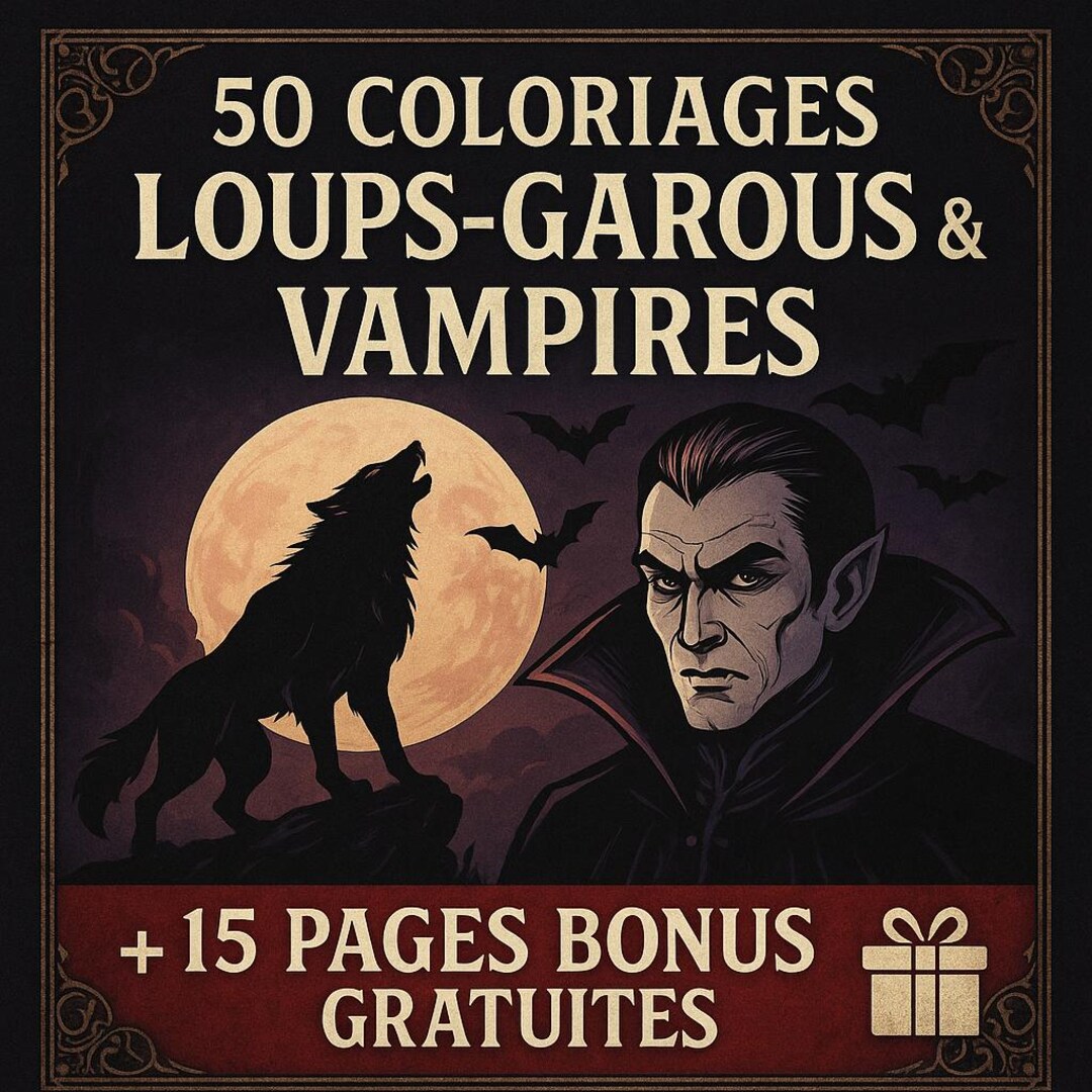 50 Vampires & Werewolves Coloring Pages | Spooky Printable Coloring ...