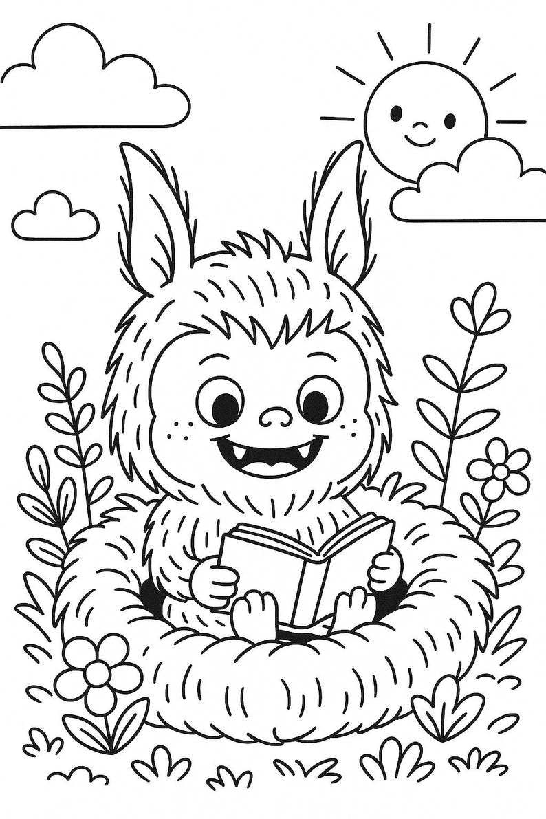 100 Creepy Cute Monster Coloring Pages | Kawaii Spooky Creatures ...