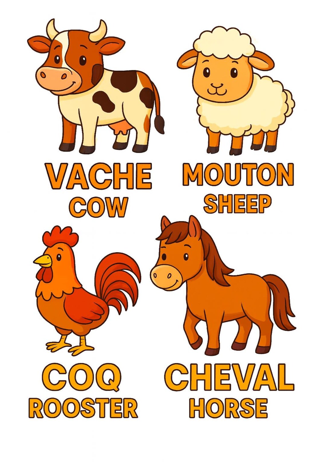 30 Bilingual Coloring Pages for Children | Learn French and English ...