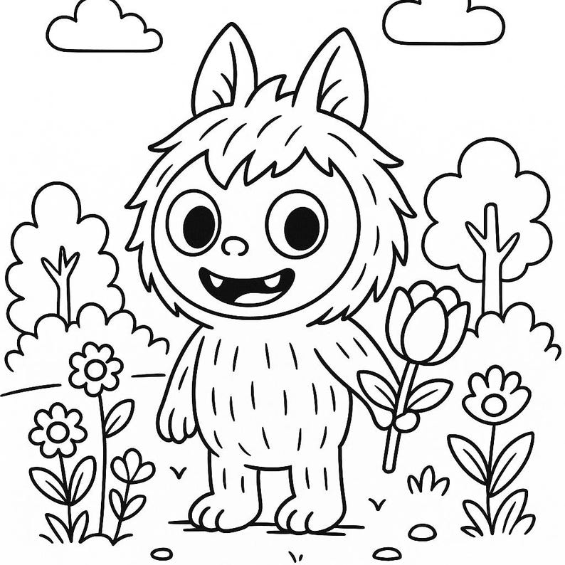 100 Creepy Cute Monster Coloring Pages | Kawaii Spooky Creatures ...