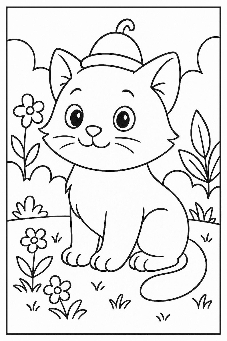 30 Cute Kitten Coloring Pages | Printable Cat Coloring Book | Adorable ...