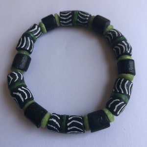 Green and Black Tribal Jewelry Set - Etsy