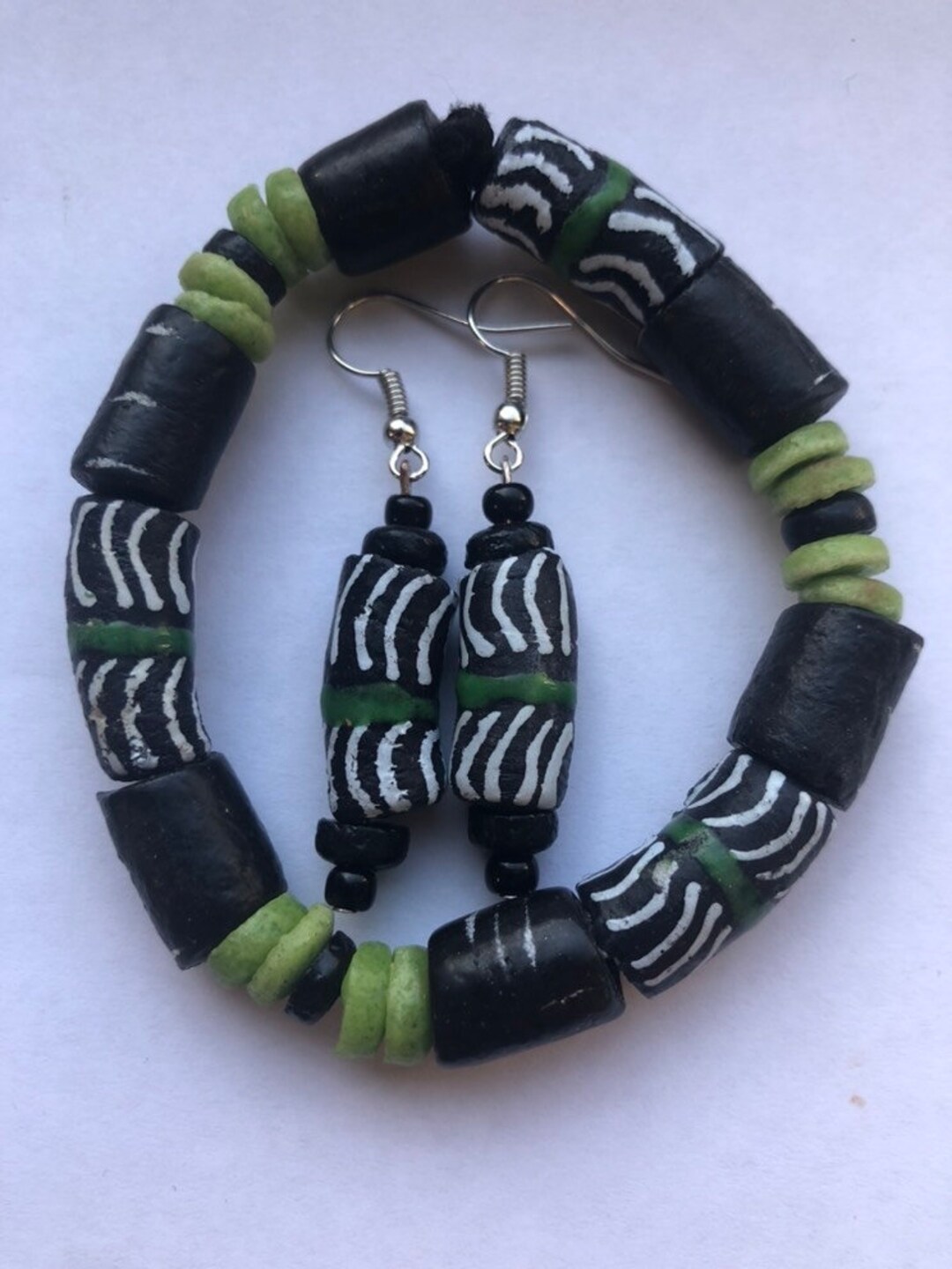 Black and Green African Jewelry Set - Etsy