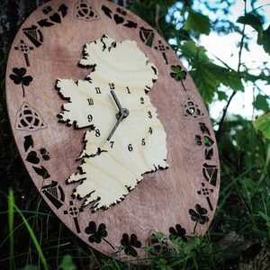 Ireland Clock 11.8"x15.7" / Wood Wall Clock / Map of Ireland / Large ...