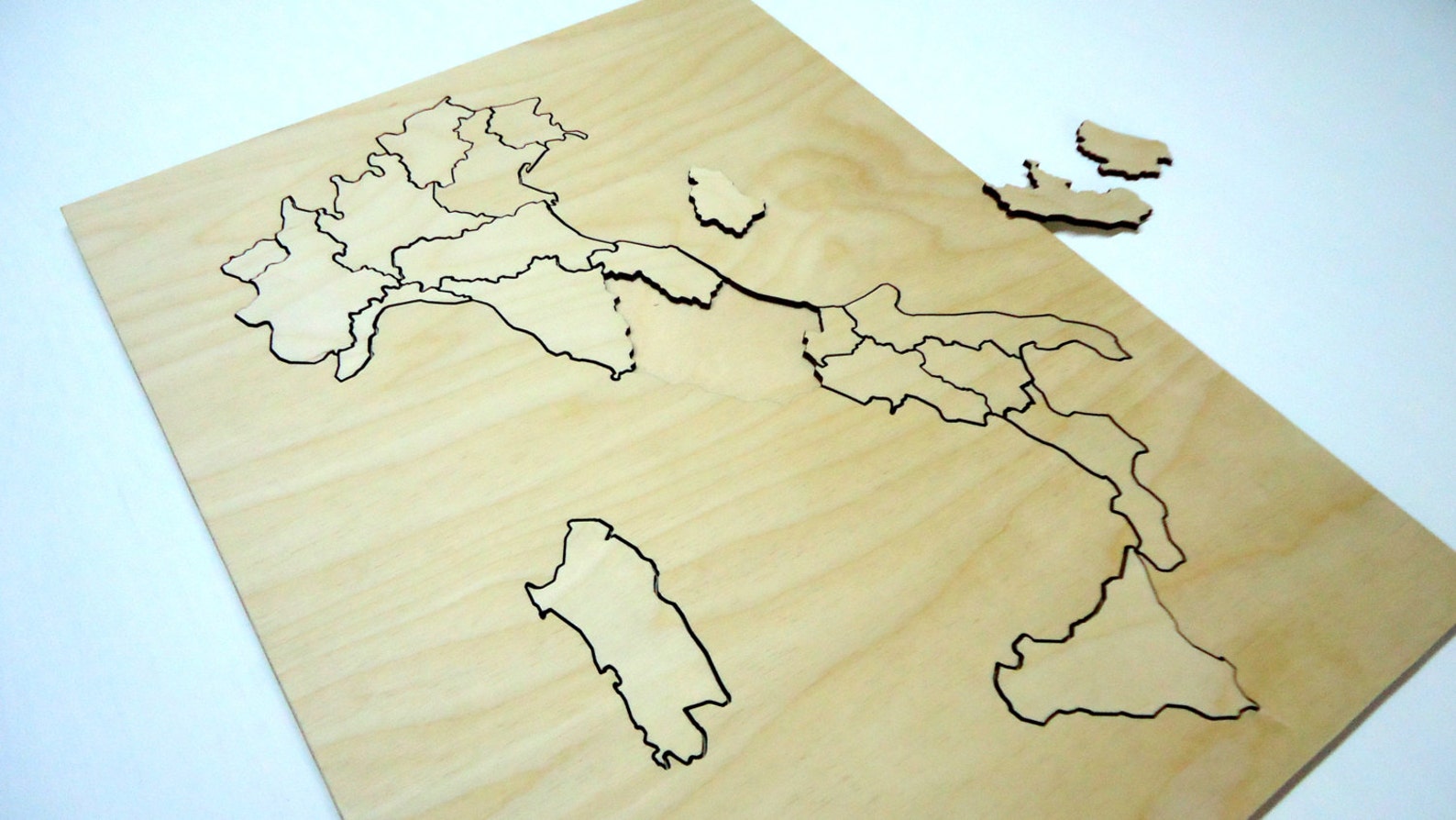 Italy Map Puzzle Wooden puzzle Educational Wood Puzzle Gift | Etsy