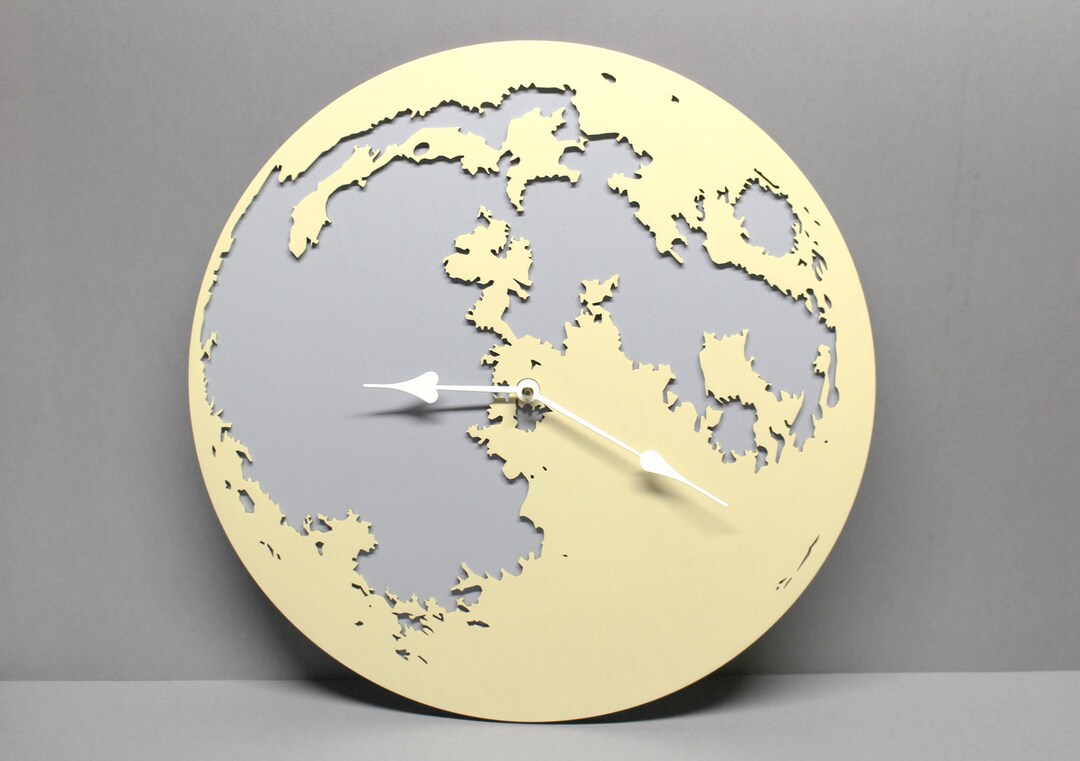Moon Clock 15.7" / Large Wall Clock / Moon Wall Hanging / Astronomy ...