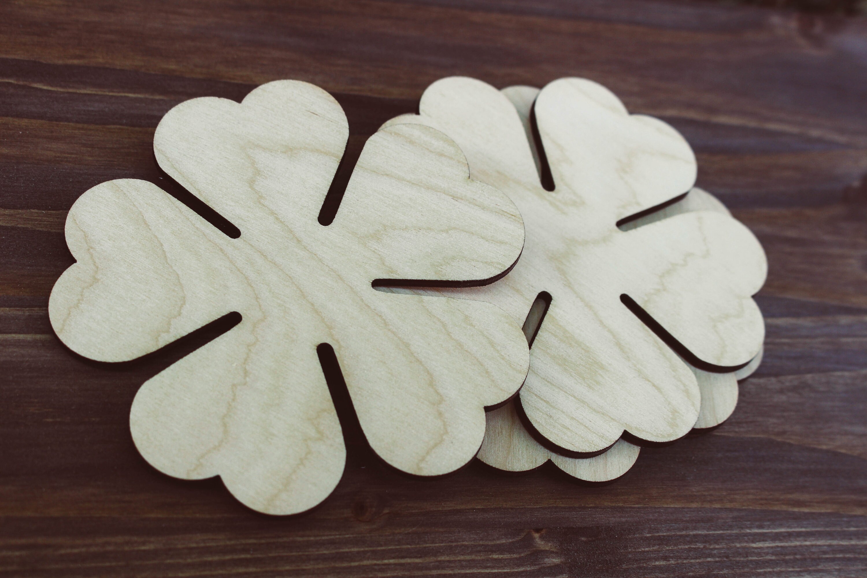 4 Flower Coasters Wood Coasters Fall Table Decor Custom - Etsy Canada