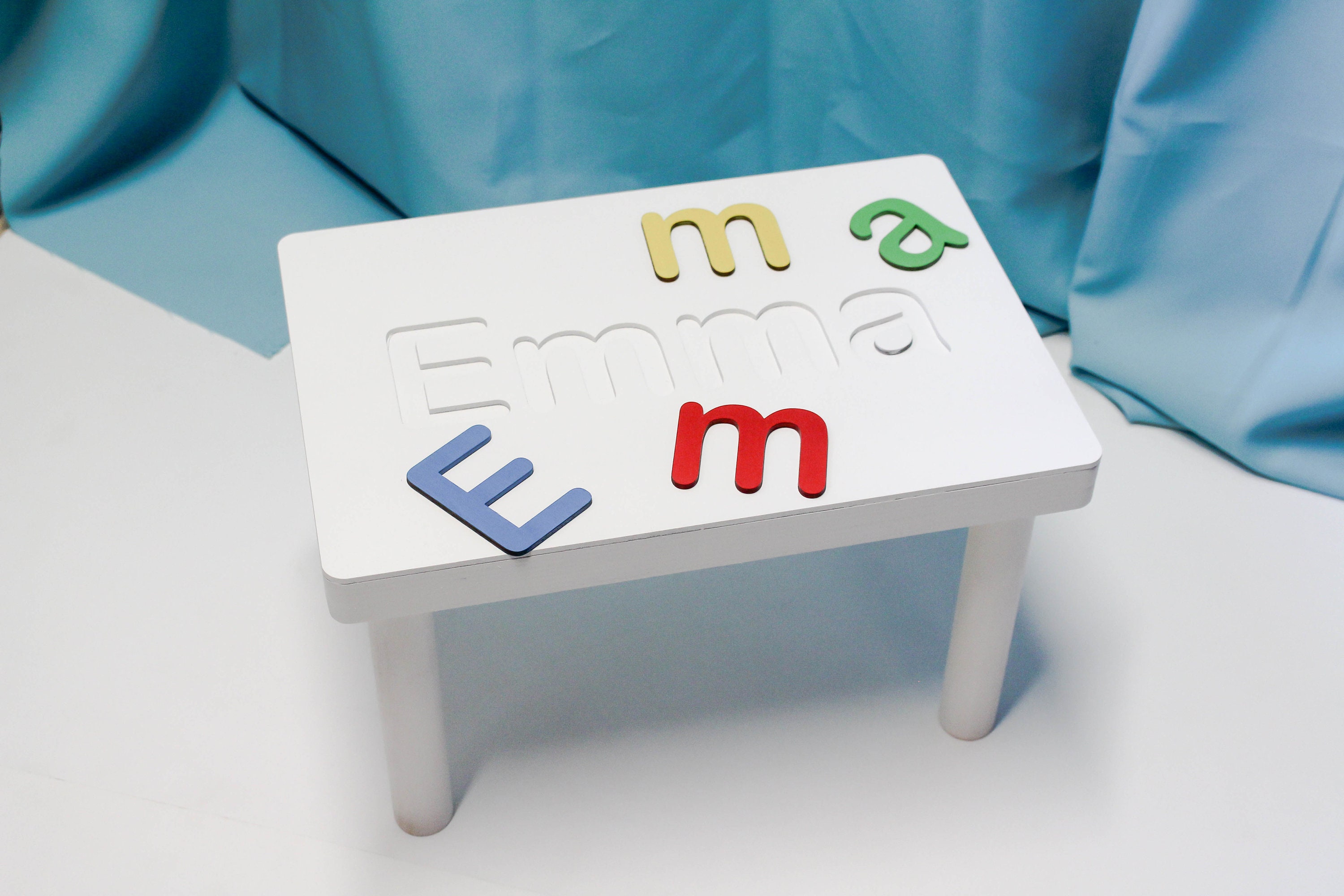 Step Stool / Name Puzzle / Wood Bench / Wooden Stool / Kids | Etsy