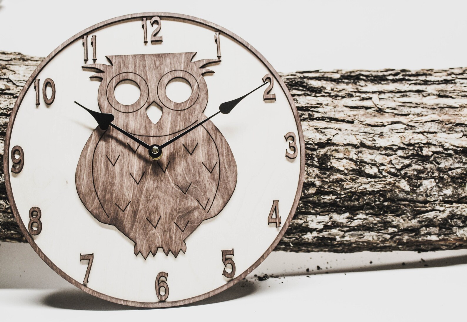 Owl Clock 11.8 / Wood Wall Clock / Owl Nursery Decor / - Etsy