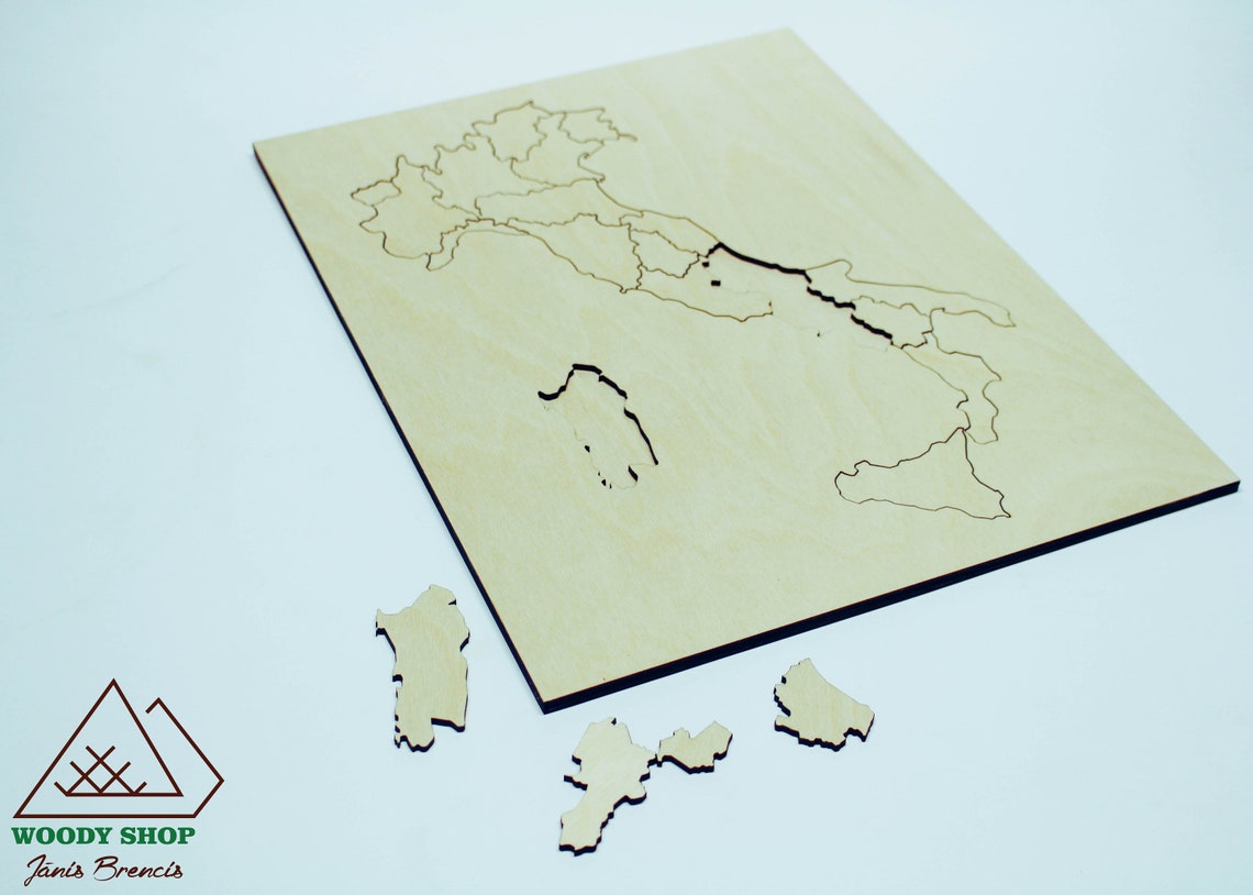 Italy Map Puzzle Wooden puzzle Educational Wood Puzzle Gift | Etsy