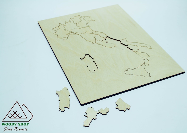 Italy Map Puzzle Wooden puzzle Educational Wood Puzzle Gift | Etsy