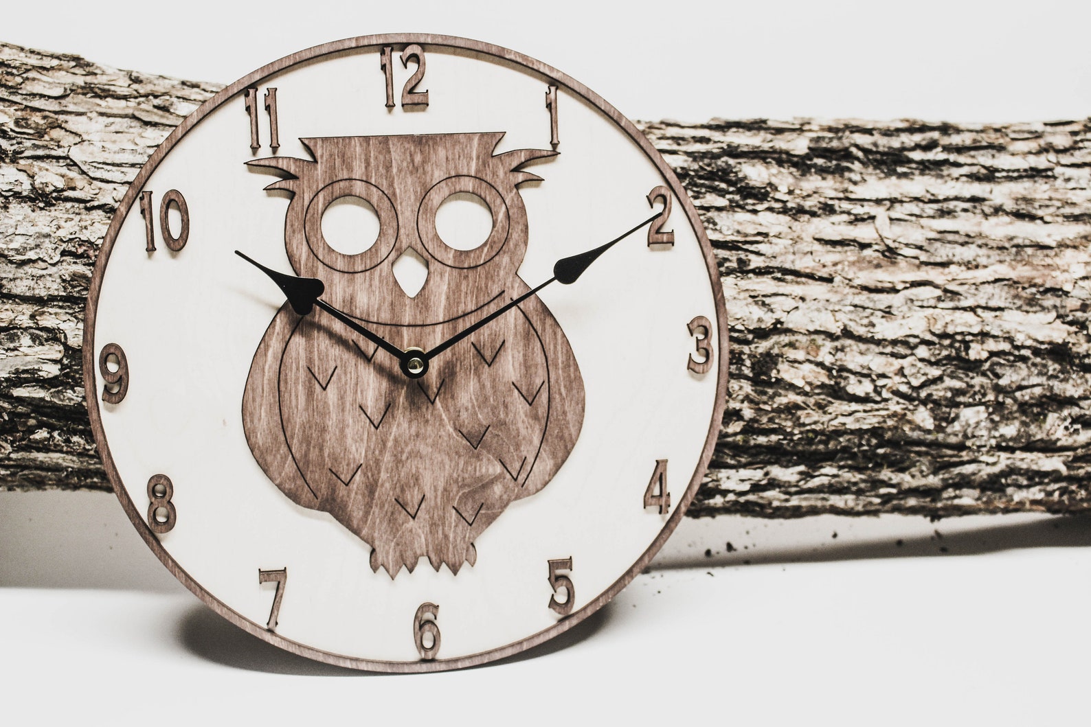 Owl clock 11.8 / Wood wall clock / Owl nursery decor / | Etsy
