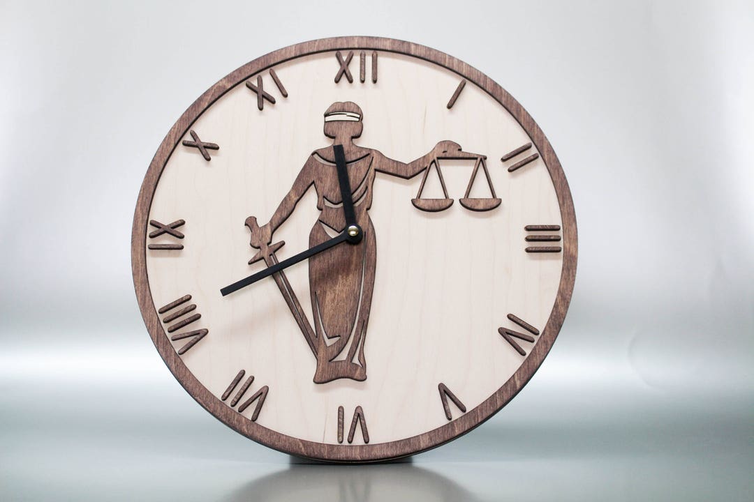 Wooden Clock 11.8" / Lawyer Gift / Lawyer Gift for Man / Wood Wall ...