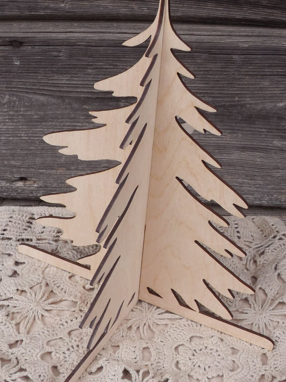 Wood Christmas Tree Christmas Ornaments Laser Cut | Etsy