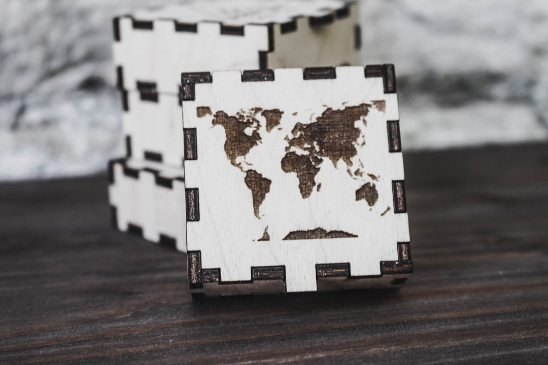 World Map Personalized Wood Box Engraved Box Personalized - Etsy