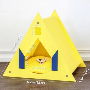 Triangle Cat House With Decorative Blue Doors, Cat Bed, Canada ...
