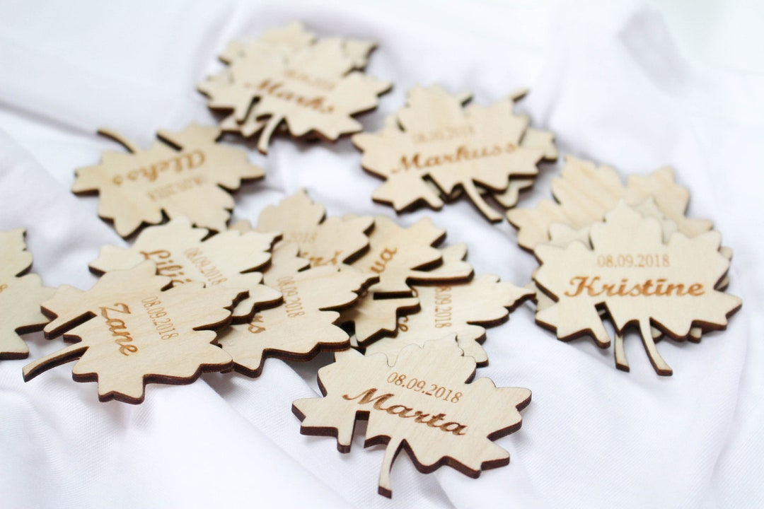 50 Personalized Maple Leafs, Table Names, Table Number Holder, Weddings ...
