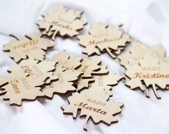 Wooden Maple Leaf Table Number - Etsy
