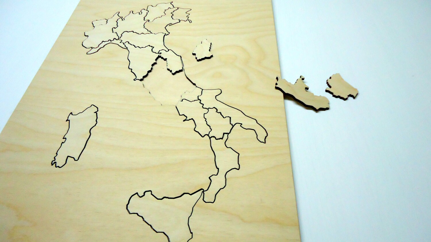 Italy Map Puzzle Wooden puzzle Educational Wood Puzzle Gift | Etsy