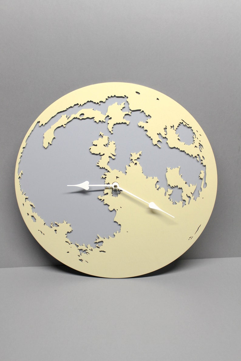 Moon Clock 15.7 / Large Wall Clock / Moon Wall Hanging / - Etsy