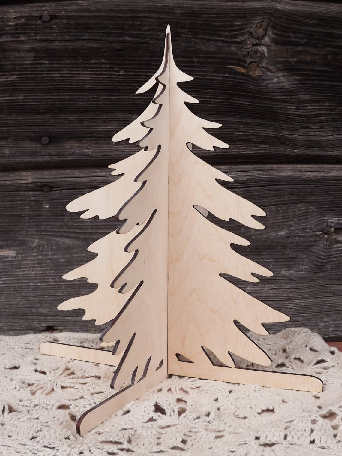 Wood Christmas Tree Christmas Ornaments Laser Cut - Etsy