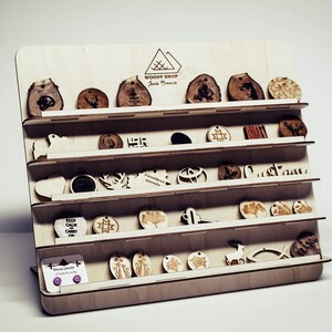 Custom Logo Jewelry Display Stand – Wooden Craft Fair Vendor Booth ...