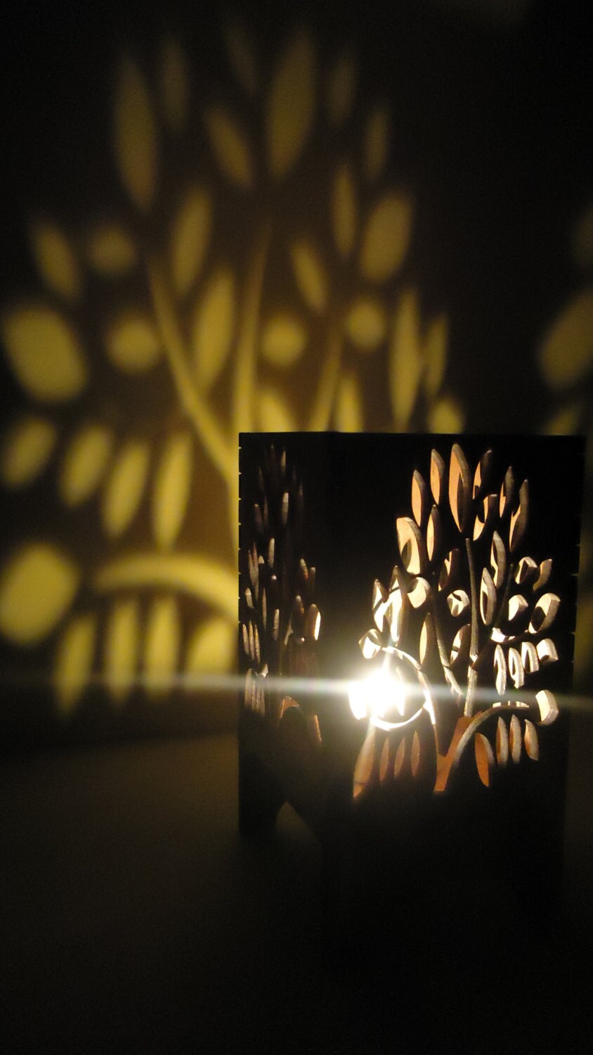 Lantern With Tree Candle Lantern Lantern Lights Wood | Etsy