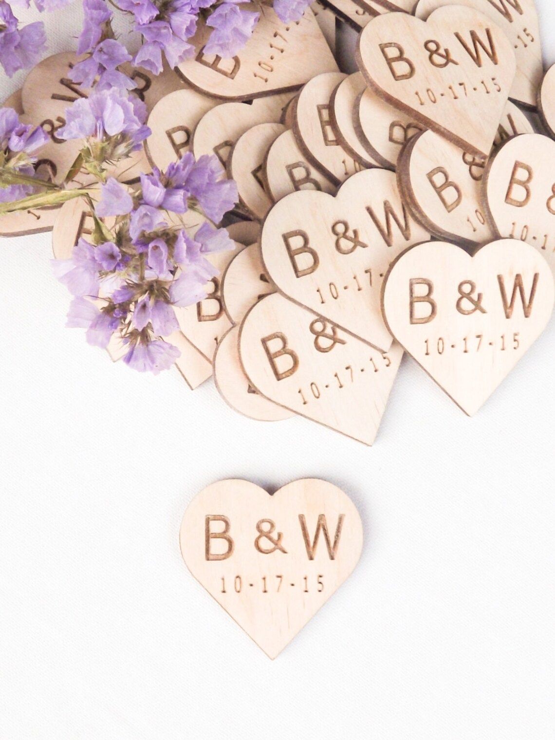 50 Personalized Wooden Hearts Wedding Favors Wooden Heart - Etsy