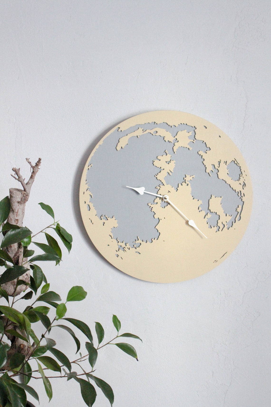 Moon Clock 15.7 / Large Wall Clock / Moon Wall Hanging / - Etsy