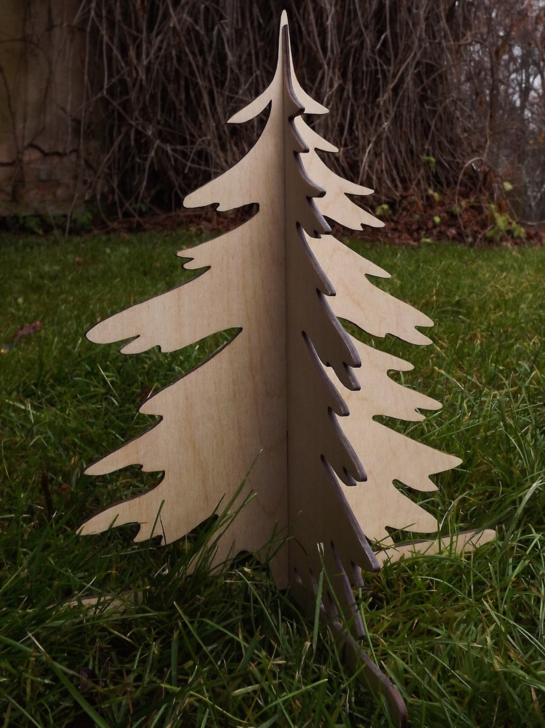 Wood Christmas Tree Christmas Ornaments Laser Cut - Etsy