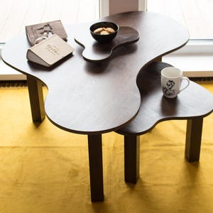 Handmade Birch Plywood Nesting Coffee Table Set, Minimalist Accent ...