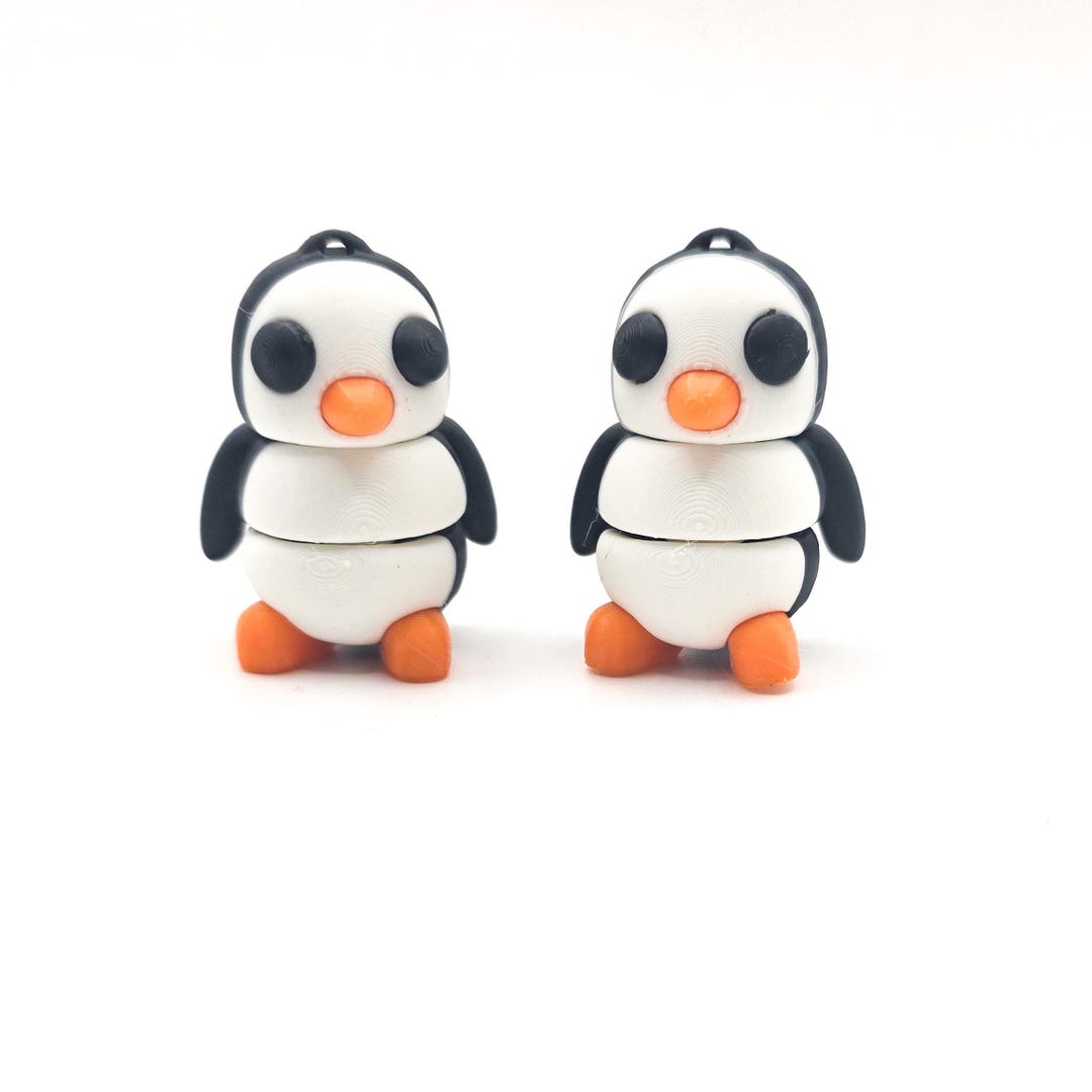 3D Printed Articulated Penguin Fidget, Christmas Ornament, Keychain - Etsy