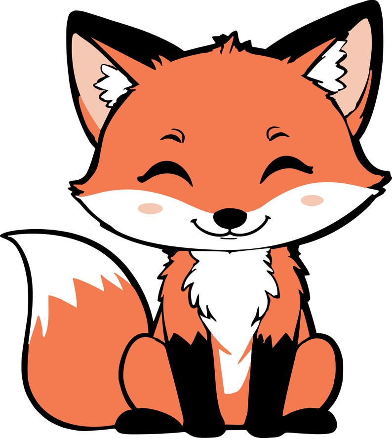 Cute Fall Fox Clipart PNG Cut File SVG JPG Vector for Easy Cutting and ...