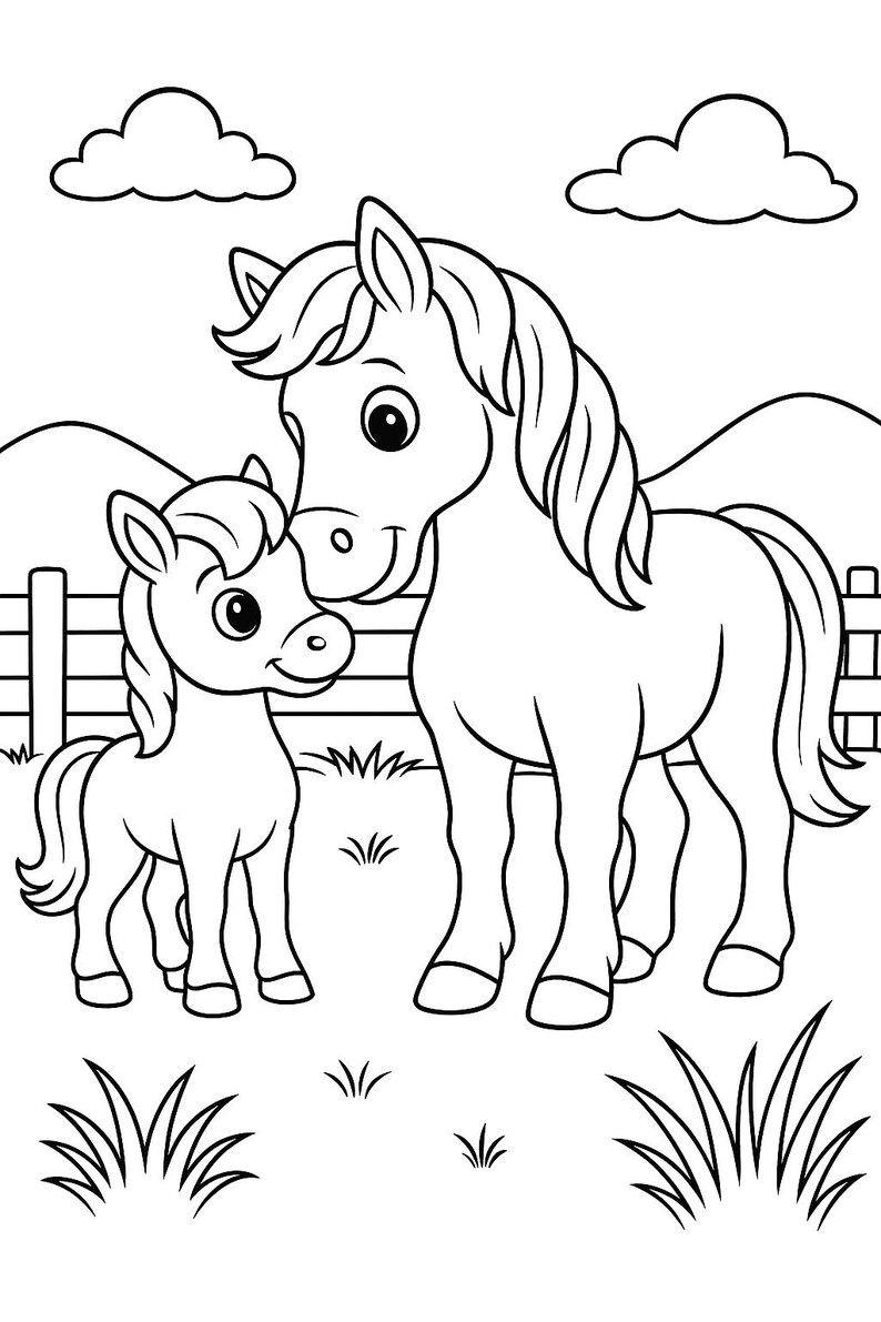 Horse & Pony Coloring Pages | 10 Cute Printable Coloring Sheets for ...
