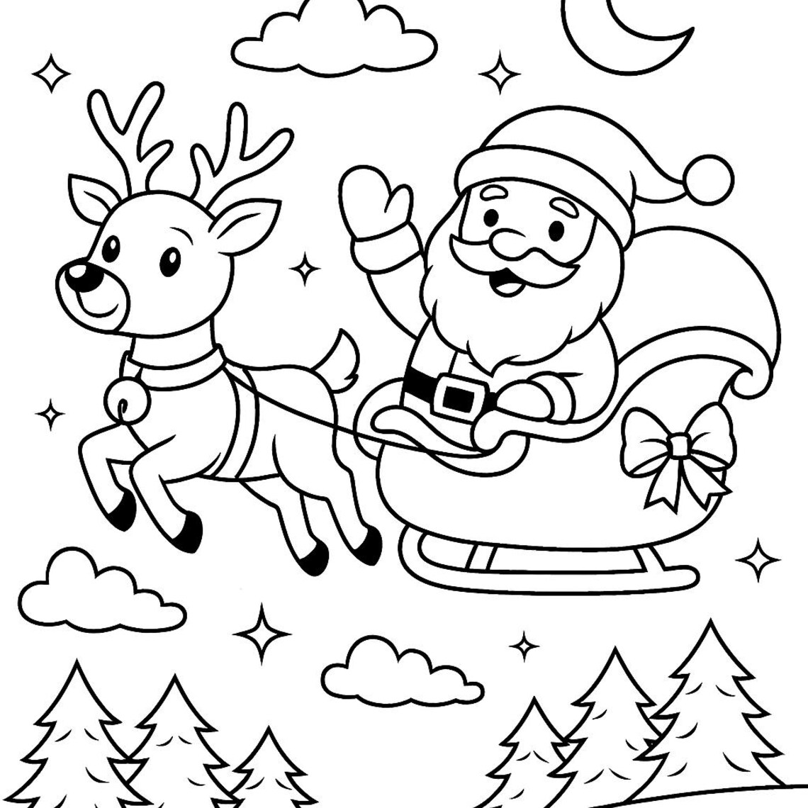 Lot de pages à colorier de Noël | 10 feuilles de Noël imprimables pour ...