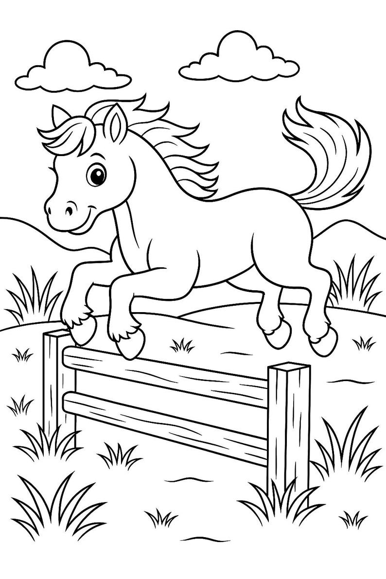 Horse & Pony Coloring Pages | 10 Cute Printable Coloring Sheets for ...