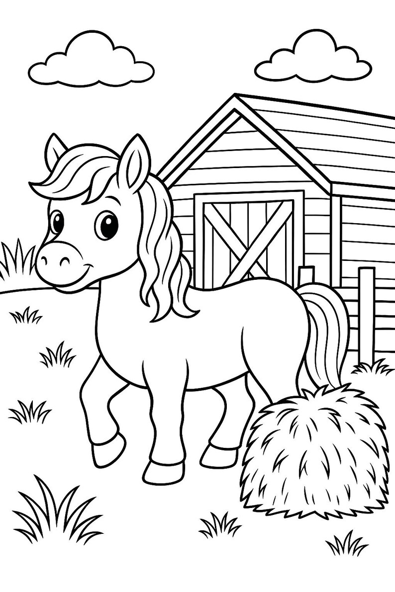 Horse & Pony Coloring Pages | 10 Cute Printable Coloring Sheets for ...
