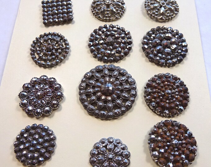 Collection of 12 Antique Steel Metal Buttons (ref SEB842) - Etsy