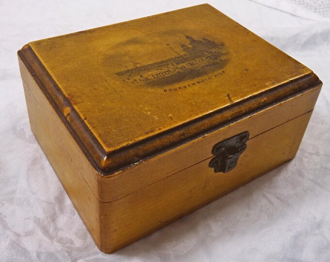 Small Antique Wooden Mauchline Ware Box (bournemouth Pier) - Trinket ...