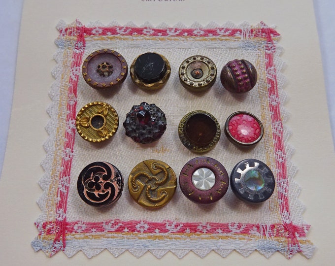 Collection of Small Vintage/antique Buttons - Gold/pink Tones - Metal ...