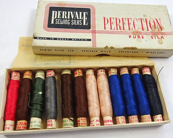 Orginal Vintage Box of Perivale Silk Thread - Old Sewing Notions ...