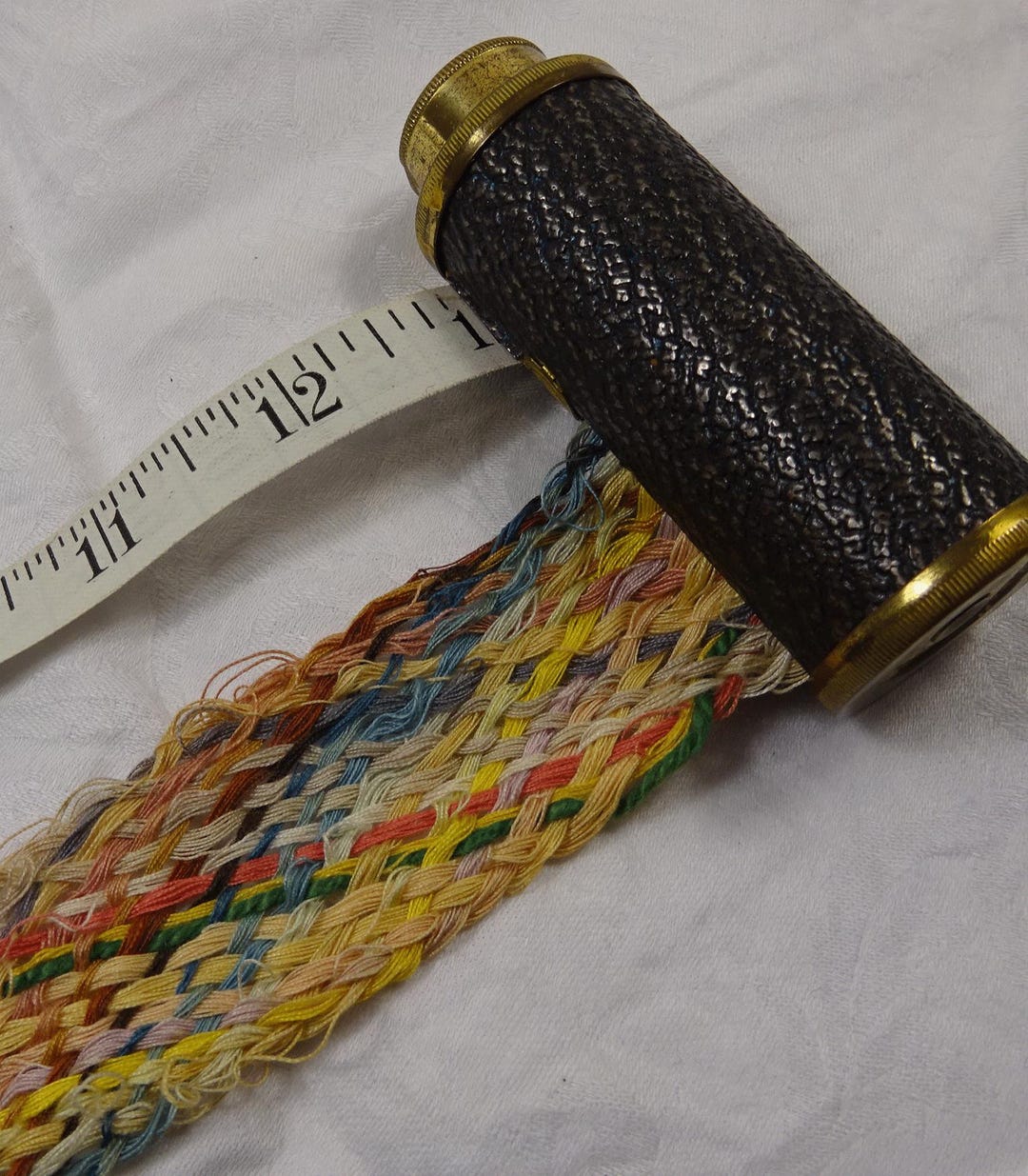 Antique Novelty Tape Measure and Dispenser of Coloured Threads ...