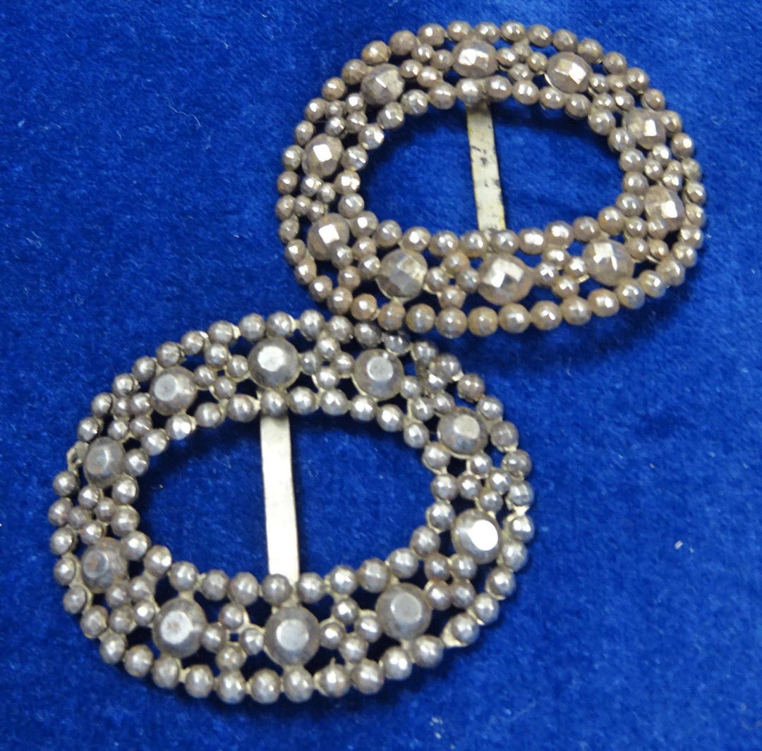 Pair of Antique Cut Steel Shoe Buckles or Trims ref SEB229 - Etsy