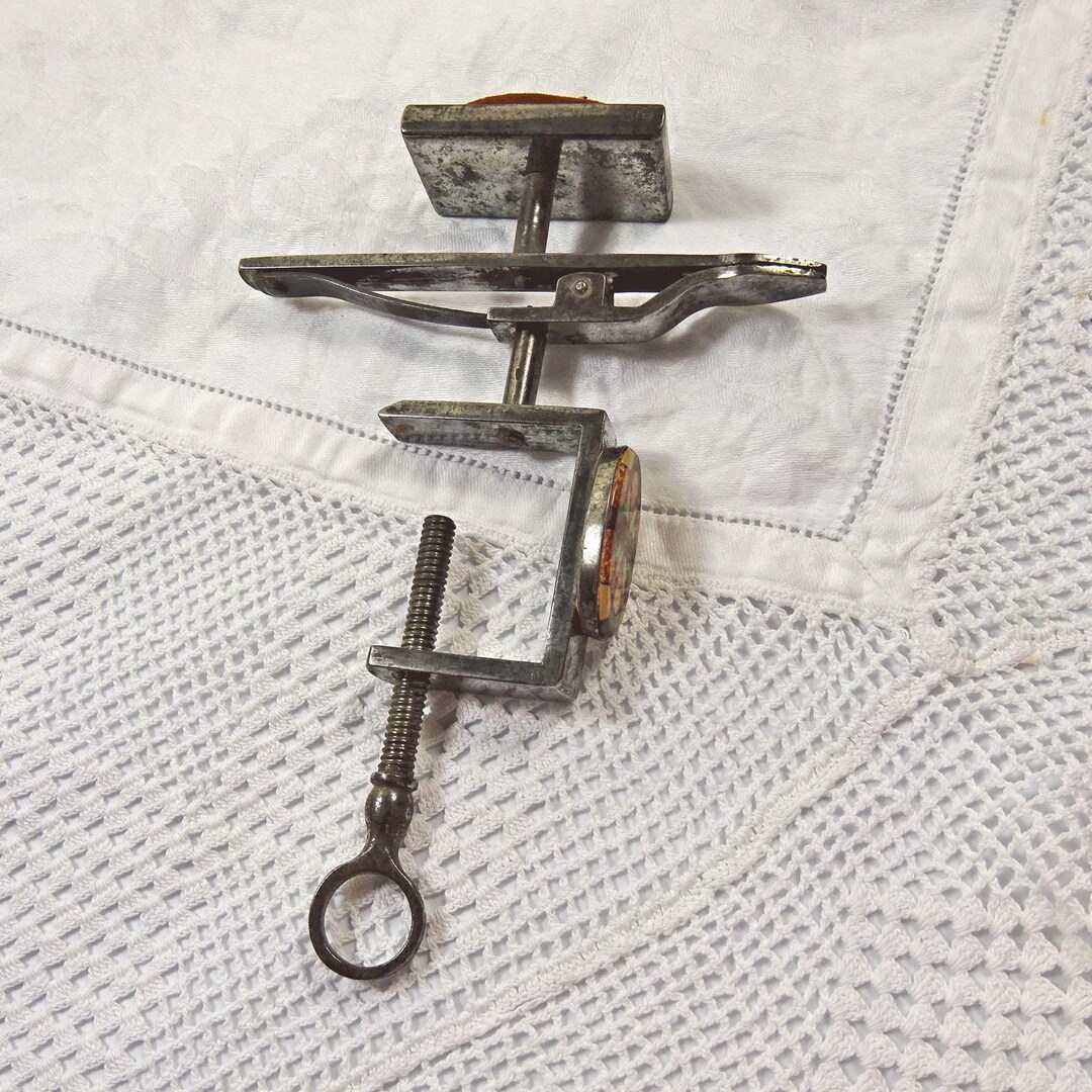 Antique Steel Sewing Hemming Clamp With Pin Cushion: Victorian Sewing ...