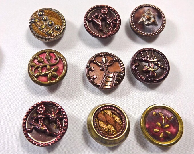 Collection of 9 Small Vintage/antique Buttons - Austrian Tinies ...