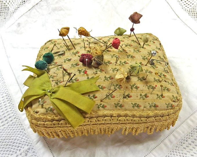 Large Format Pin Cushion, Stuck With Pins - Vintage/antique Sewing ...