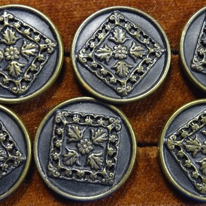 Set of 7 Vintage Metal Coat Buttons, Square in Circle ref SEB845 - Etsy
