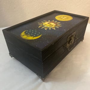 Celestial Sun Moon Stars Multi Compartment Jewelry Box - Etsy