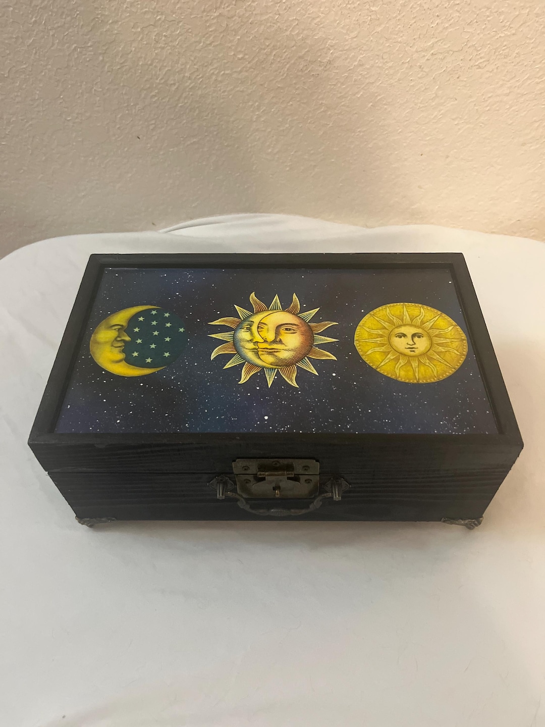 Celestial Sun Moon Stars Multi Compartment Jewelry Box - Etsy