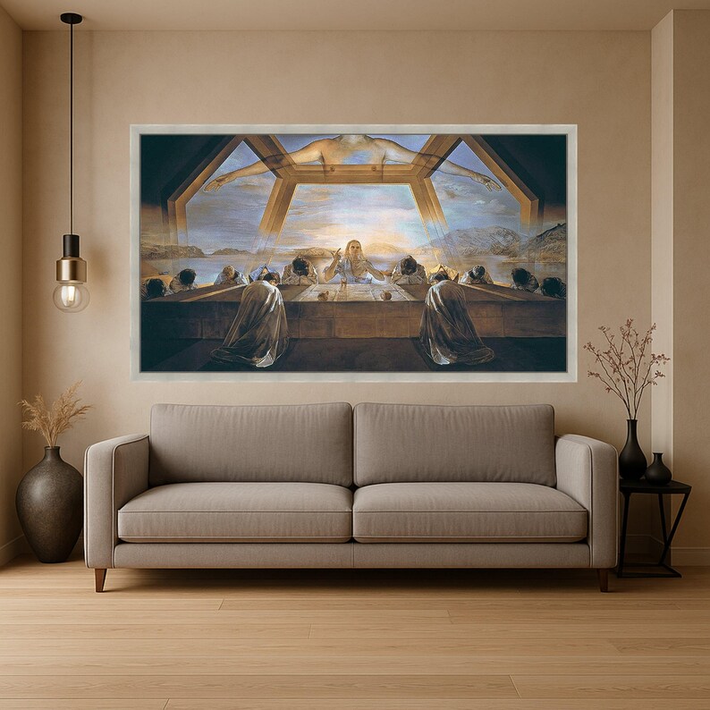 Surreal Last Supper Canvas Wall Art, Spiritual Religious Canvas, Modern ...